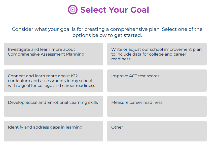 ACT Curriculum & Assessment Planner